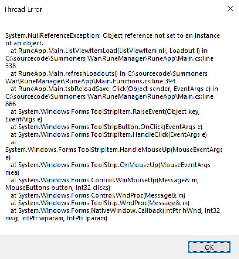 Refresh Errors After Removing Build · Issue #124 · RuneManager/RuneManager · GitHub