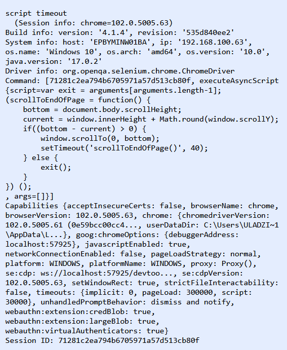 Step "When I scroll context to bottom edge" fails with script timeout. · Issue #2974 · vividus ...