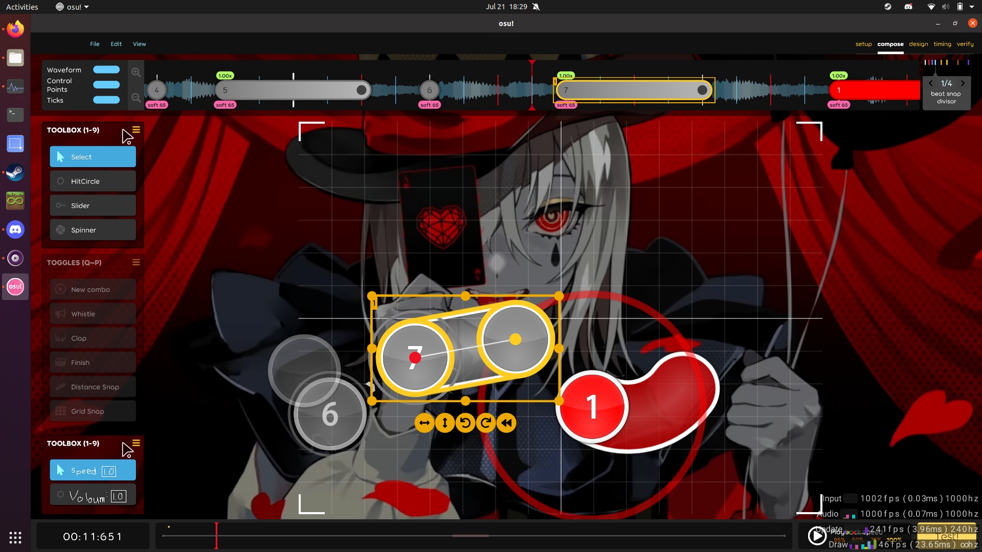 Slider speed and Hitsound Volume sliders in editor. · ppy osu ...