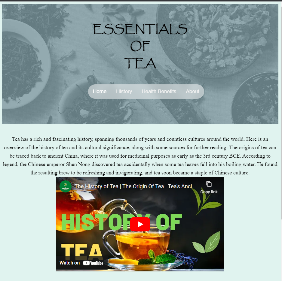 GitHub - Cgamber/EssentialsofTea: Website about various Teas