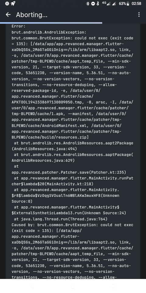 Error when recompiling the apk · Issue #606 · ReVanced/revanced-manager · GitHub