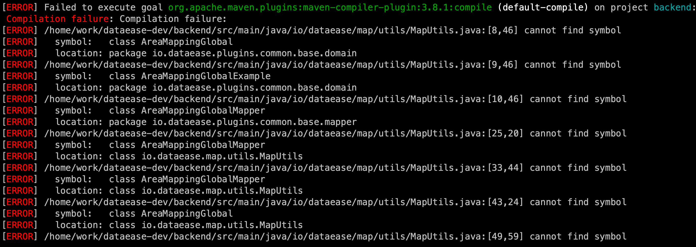 [Bug]backend编译package io.dataease.plugins.common.base.domain 找不到AreaMappingGlobal · Issue #2675 ...