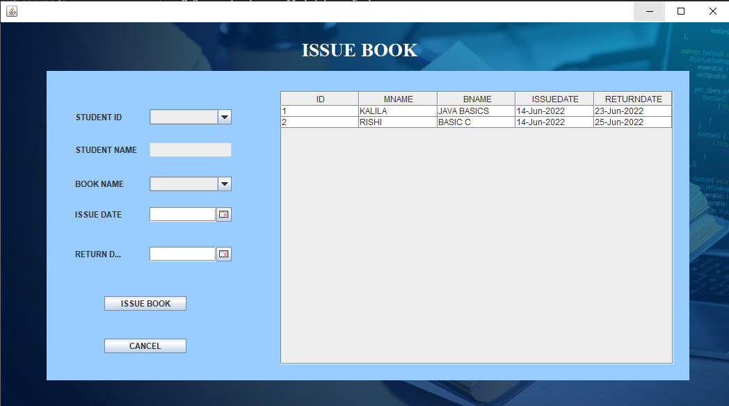 GitHub - kalila-cna/library-management-system: Front End : Java | Back ...