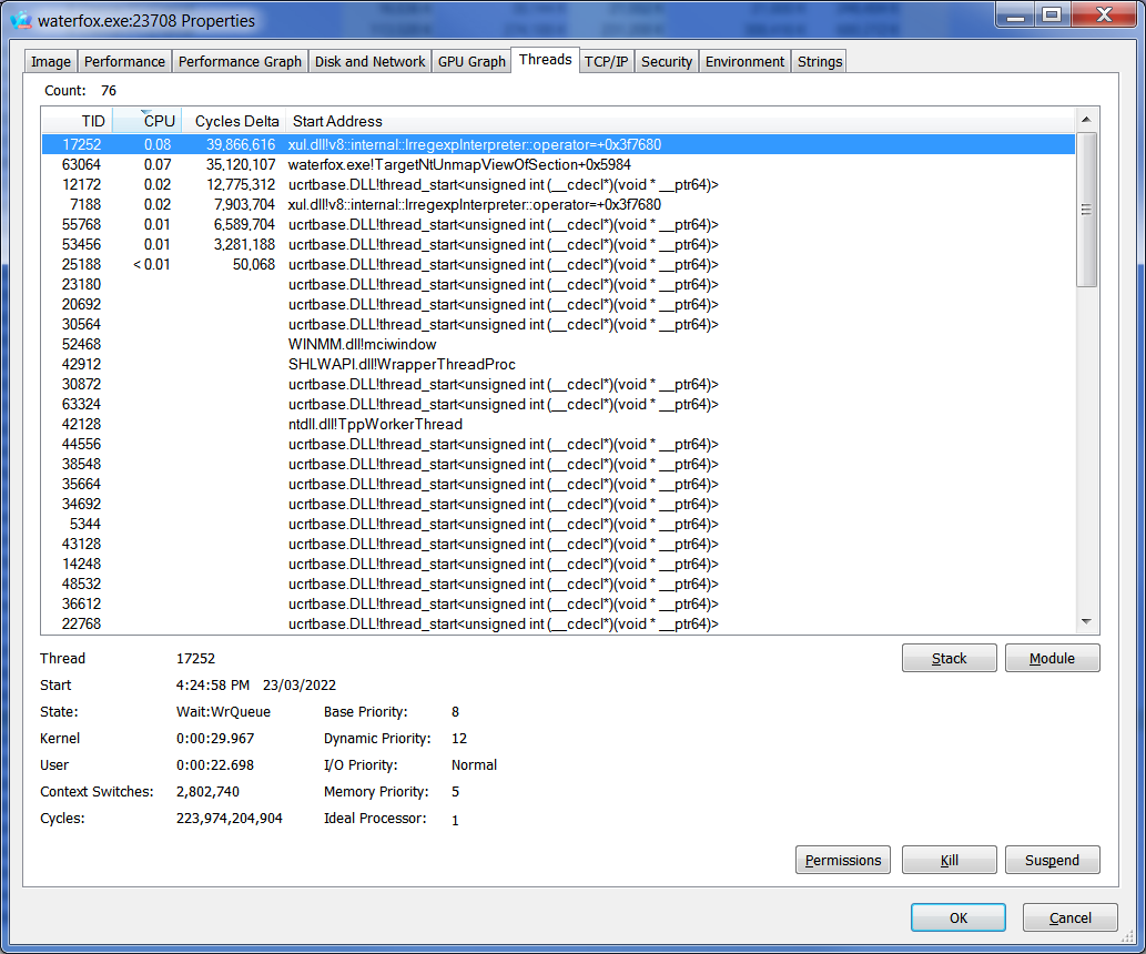 Google account services script at https://www.google.com/xjs/_/js/ cause constant xul.dll!v8 ...