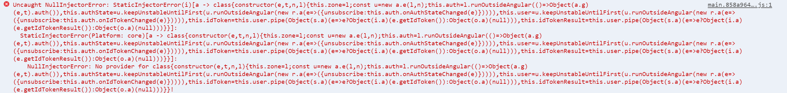 Upgrade to angular 8.2.0 from 8.1.3 error: Uncaught NullInjectorError ... Upgrade to angular 8.2.0 from 8.1.3 error: Uncaught NullInjectorError ...