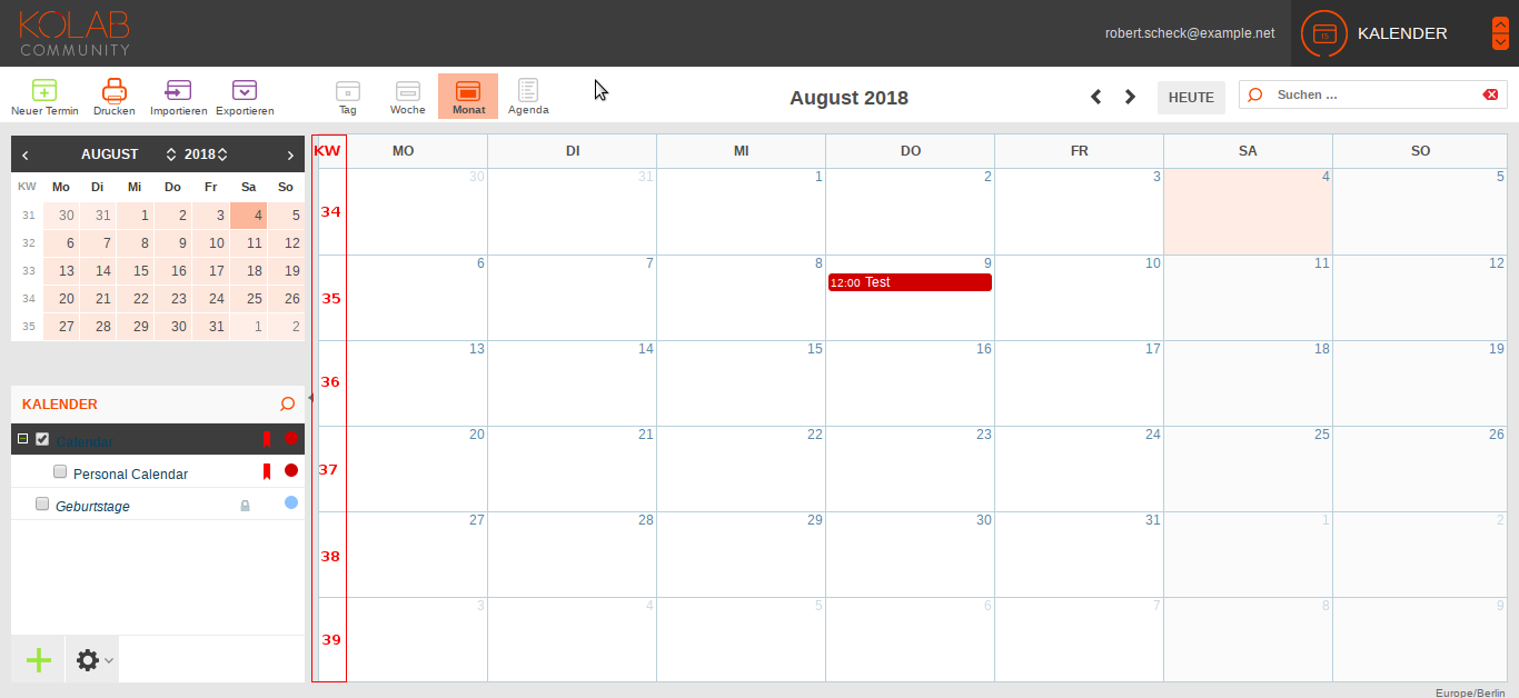 Add calendar week in calendar views "Week" and "Month" · Issue #6377 ...