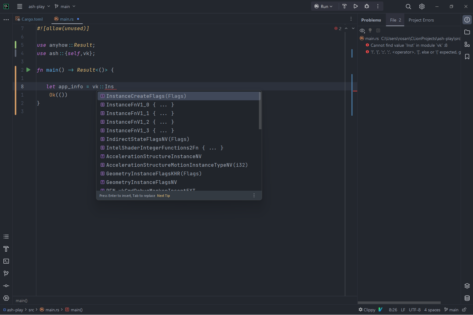Clion Autocomplete Not Detecting Some Pub Items From Imported Crates · Issue 10226 · Intellij