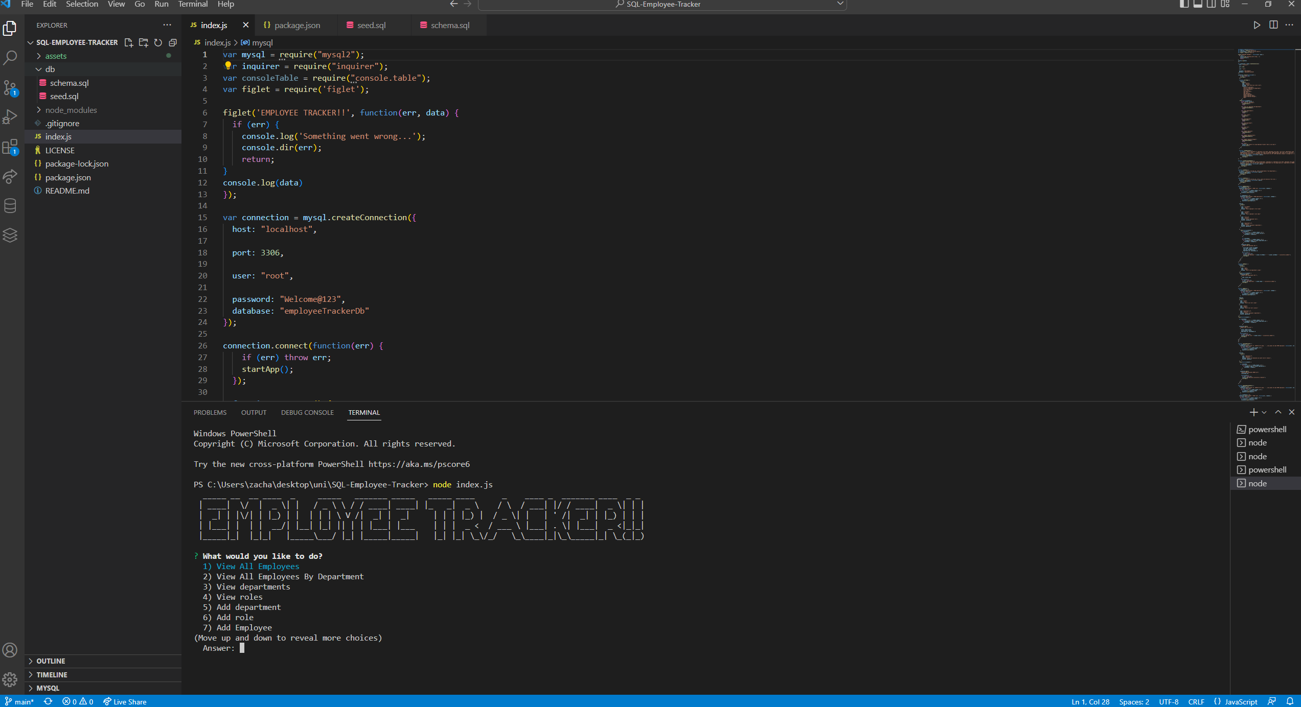 GitHub - ZacharyDonovan88/SQL-Employee-Tracker
