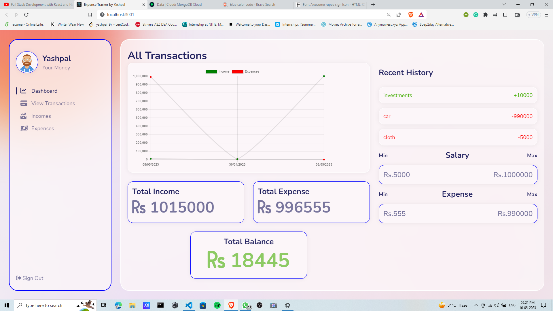 GitHub - yashpal-97/Daily-Expense-Tracker: This is an Expense Tracking ...