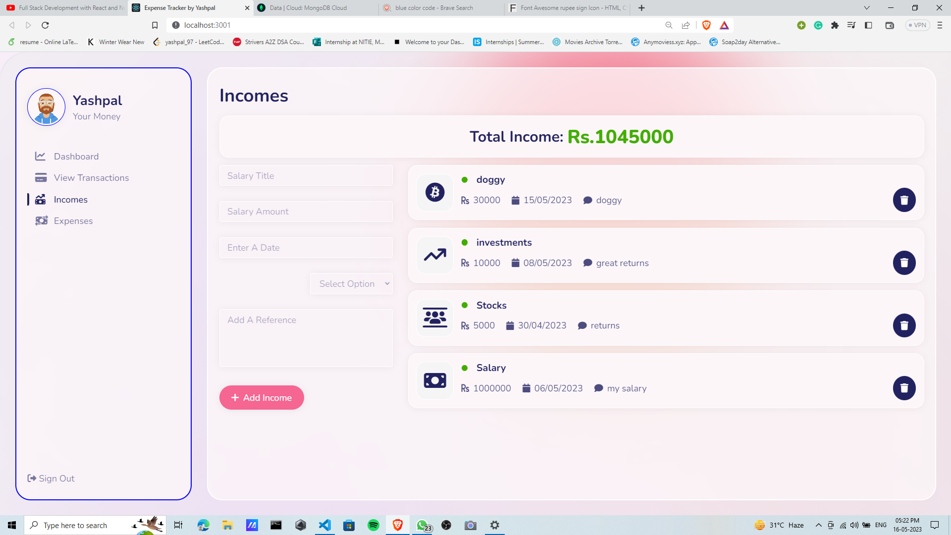 GitHub - yashpal-97/Daily-Expense-Tracker: This is an Expense Tracking application created using ...