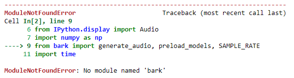 ModuleNotFoundError: No module named 'bark' · Issue #243 · suno-ai/bark ...