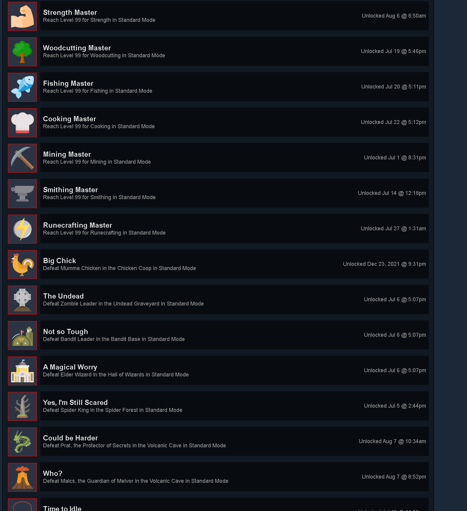 [Bug]: Steam achievements say "in standard mode", but I'm unlocking them in the infernal ...