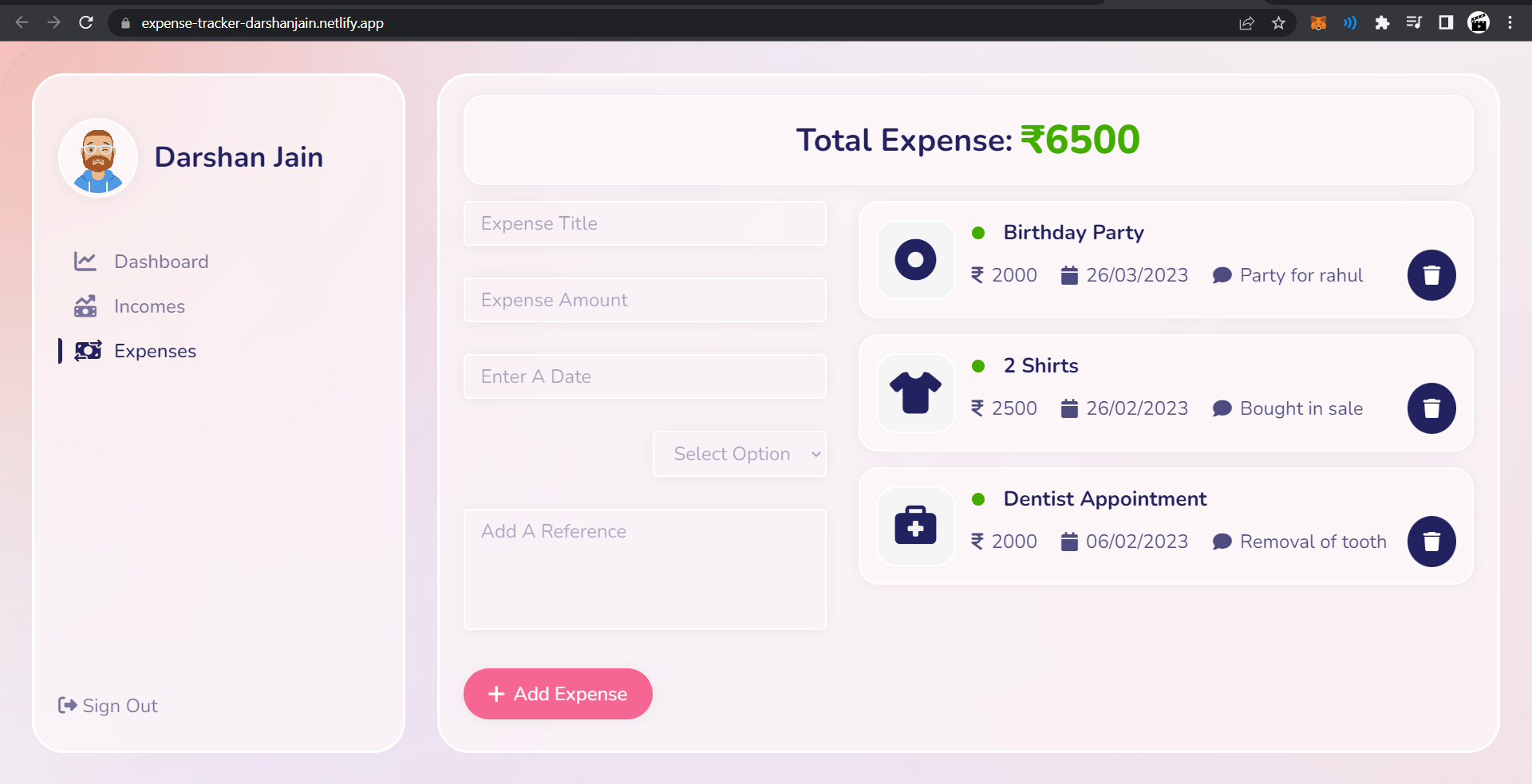 GitHub - darshanjaipuria/Expense-Tracker