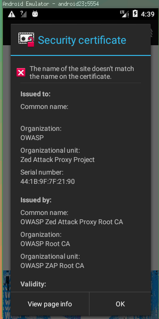 Problem installing Dynamic SSL certificate for android emulator · Issue #6703 · zaproxy/zaproxy ...