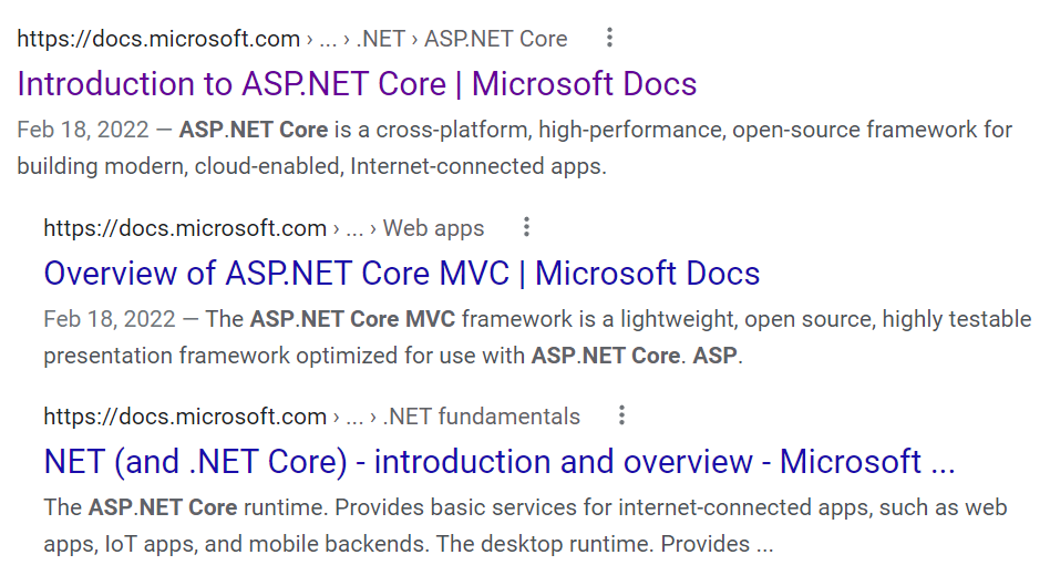 SEO audit: Introduction to ASP.NET Core · Issue #25190 · dotnet/AspNetCore.Docs · GitHub