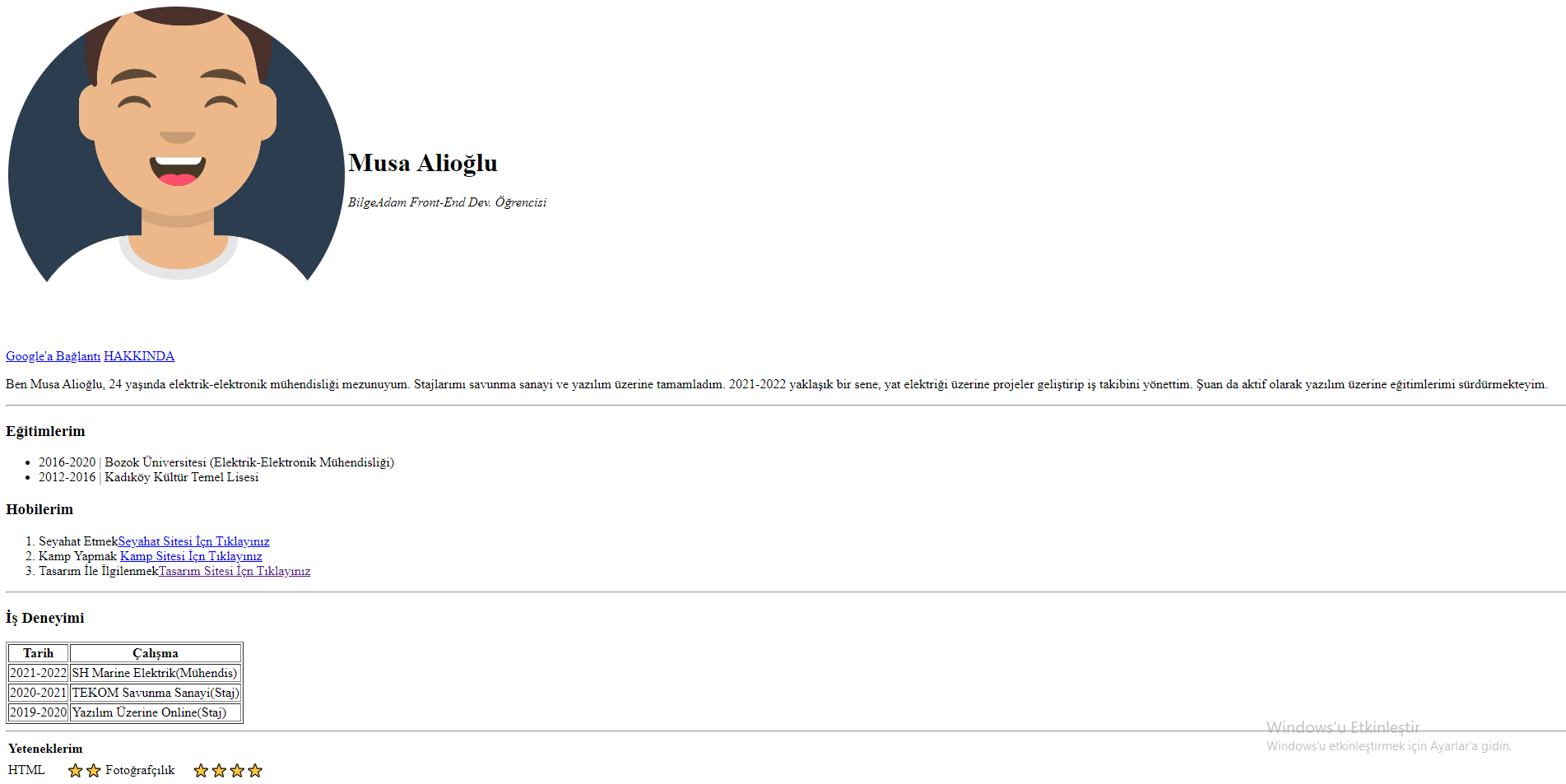 GitHub - Alioglumusa/Personel_Website