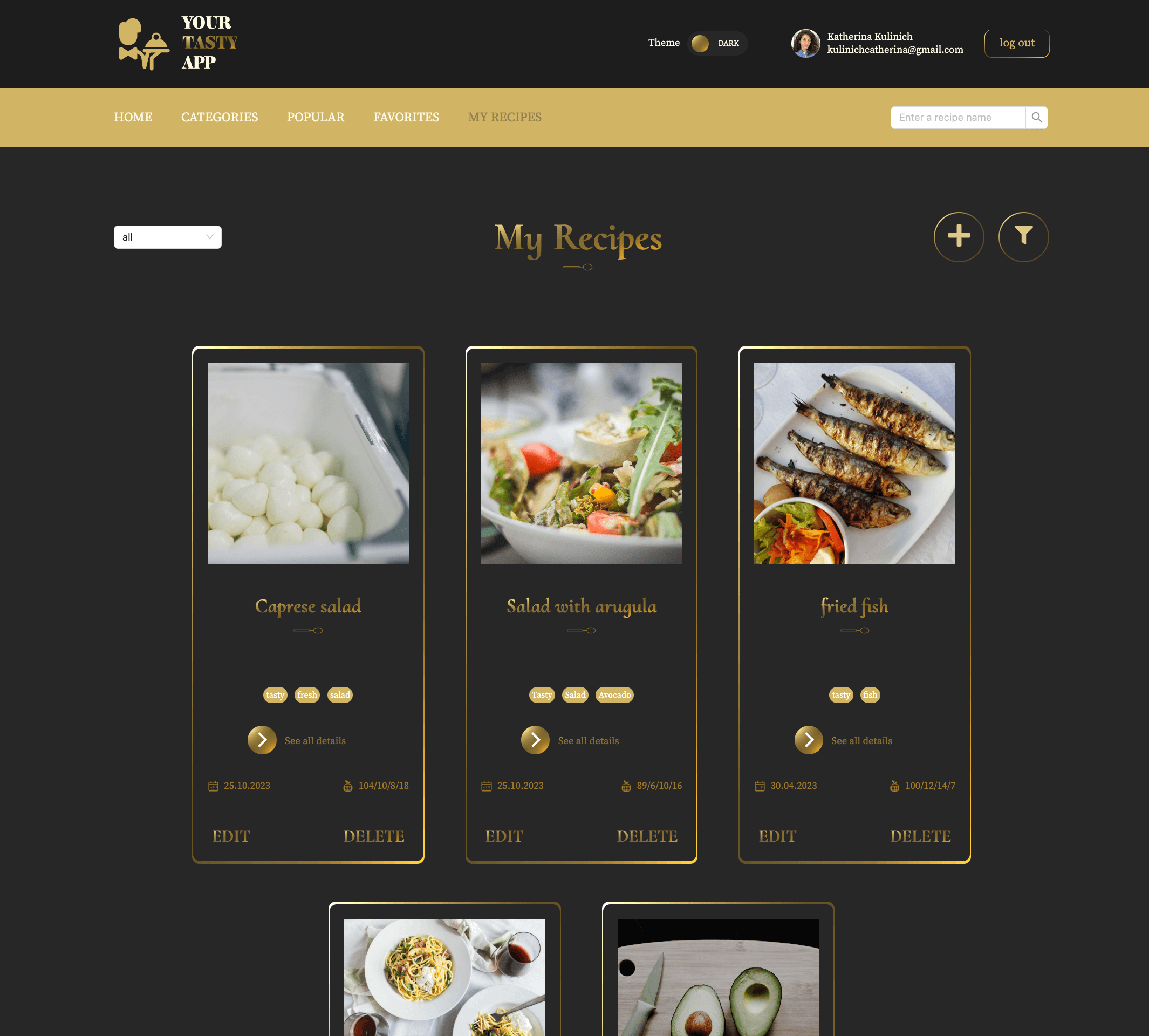GitHub - KatherinaKulinich/Recipe-Book-App: This Recipes Book App is a ...