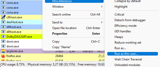 Run As This User Bug · Issue 1423 · Winsiderss Systeminformer · Github