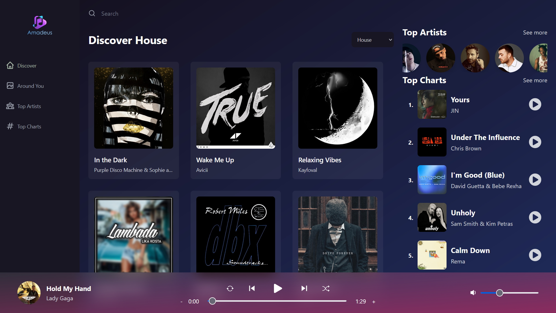 GitHub - cnajmeddine/Amadeus-music-player: A free spotify alternative with a large library of songs.