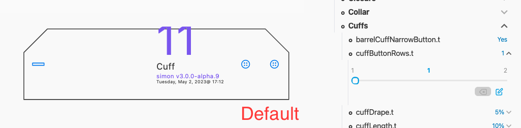 [bug]: (simon) Cuff Button Rows option isn't working properly · Issue #3967 · freesewing ...