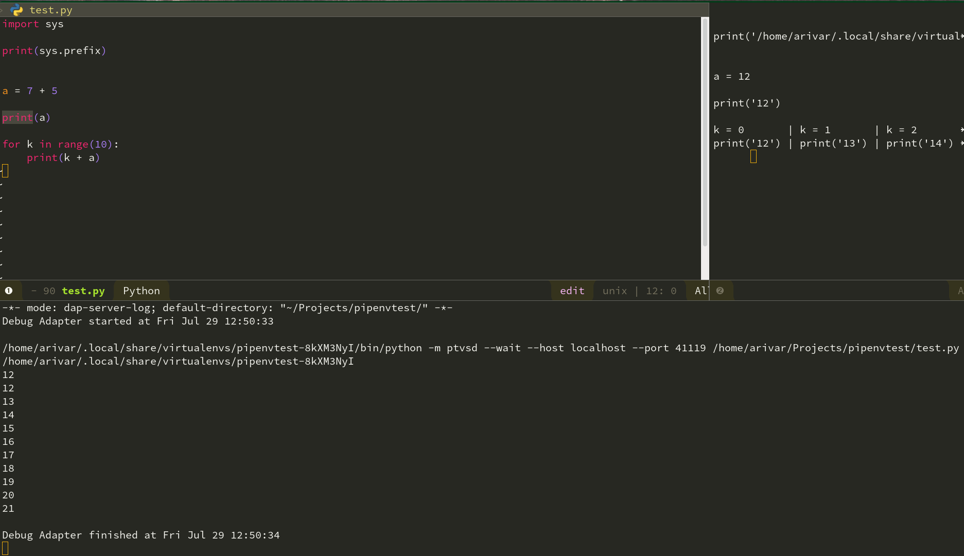 Problem with dap-mode - Python + ptvsd · Issue #15671 · syl20bnr/spacemacs · GitHub