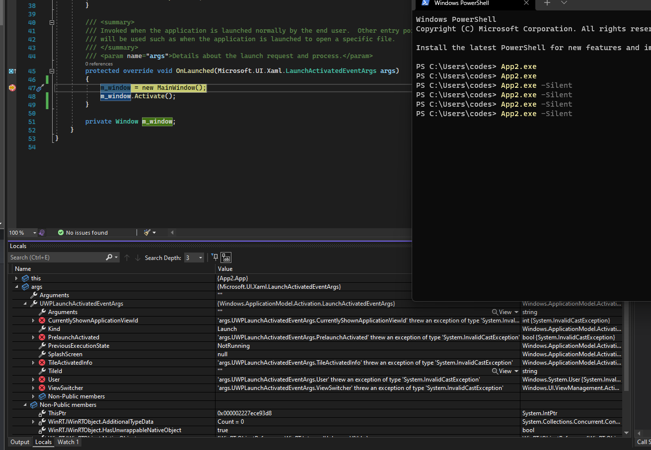 LaunchActivatedEventArgs does not contain command line input parameter · Issue #1797 · microsoft ...