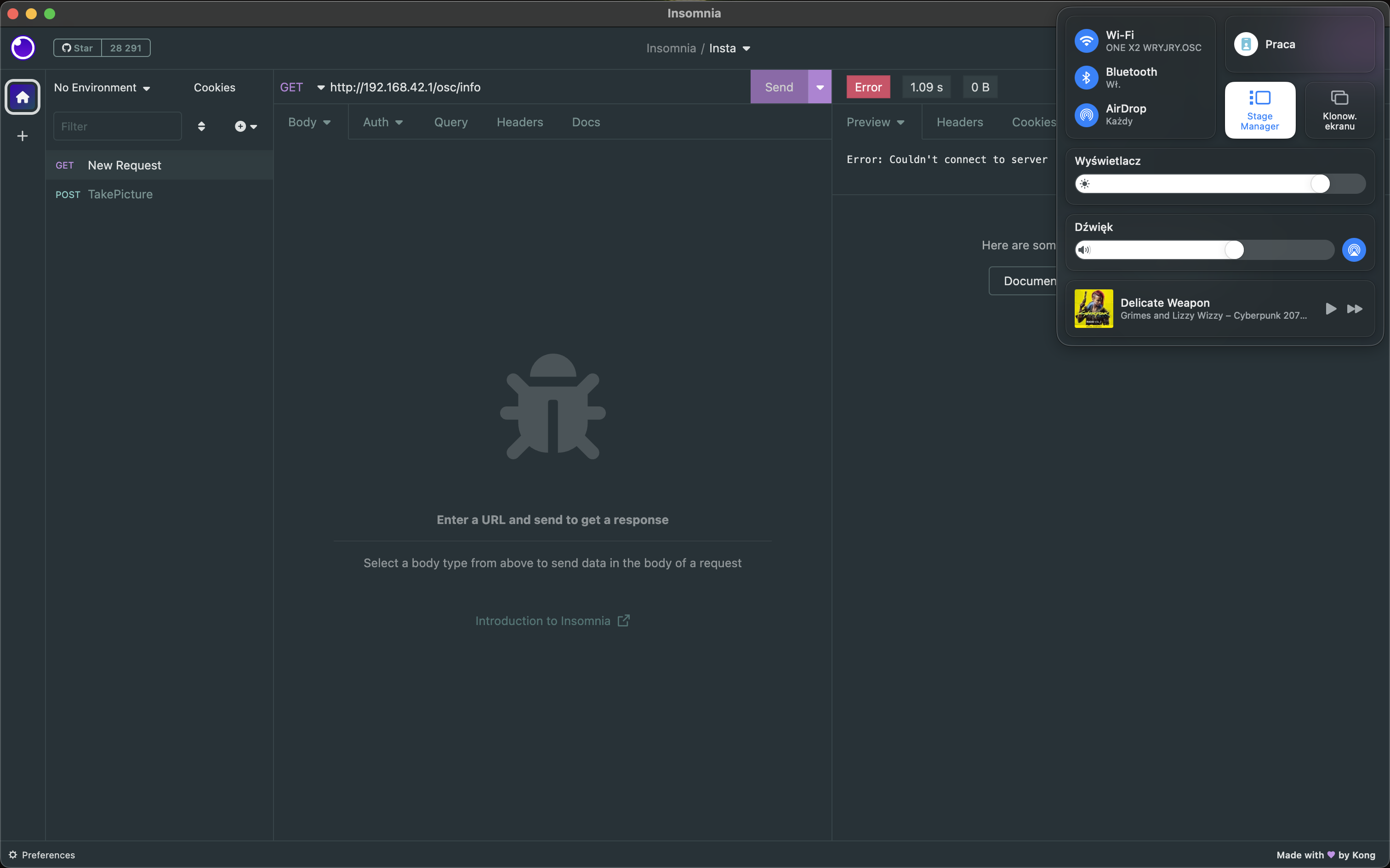 Unable to connect to server under 192.168.42.1 · Issue #29 · Insta360Develop/Insta360_OSC · GitHub