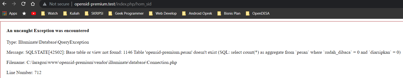 Bug/error: [Pesan OpenSID-OpenDK] Error 500, ketika table belum termigrasi · Issue #5188 ...