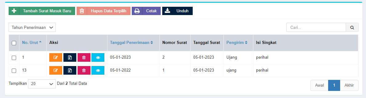 Bug/error: no urut buku agenda surat masuk · Issue #6181 · OpenSID/OpenSID · GitHub