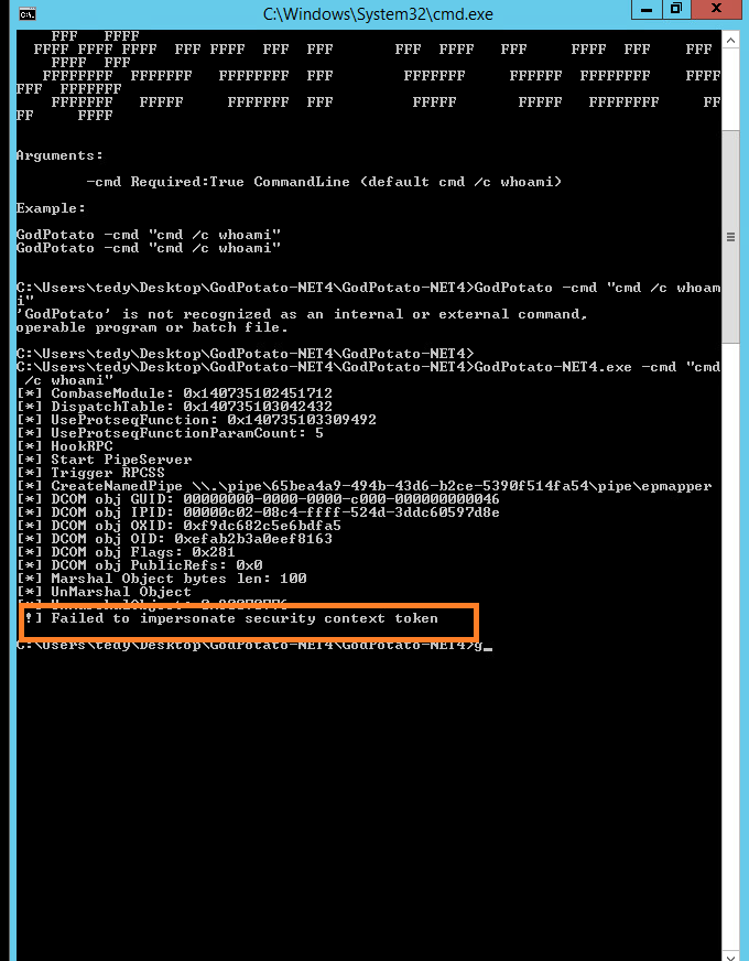 failed to impersonate · Issue #5 · BeichenDream/GodPotato · GitHub