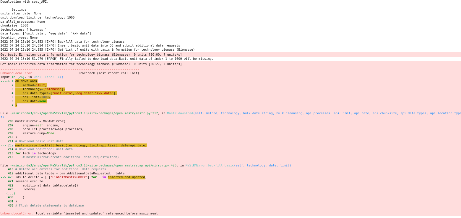 Failure API download for biomass: local variable 'inserted_and_updated' referenced before ...