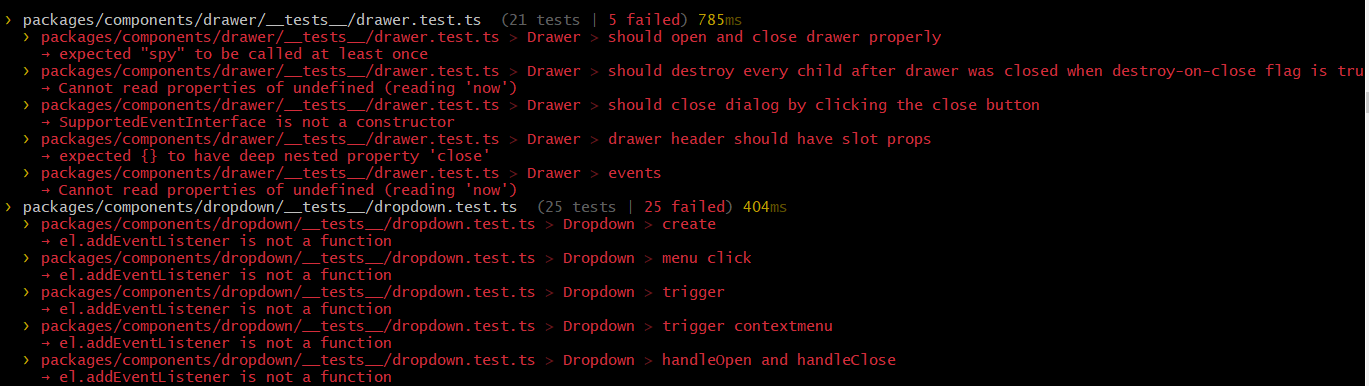 [Bug Report] 执行pnpm t 许多测试用例fail · Issue #10584 · element-plus/element-plus · GitHub