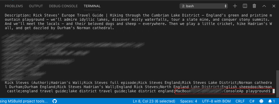VsCode Internal Terminal Does Not Line-Break When The Text is Long ... VsCode Internal Terminal Does Not Line-Break When The Text is Long ...