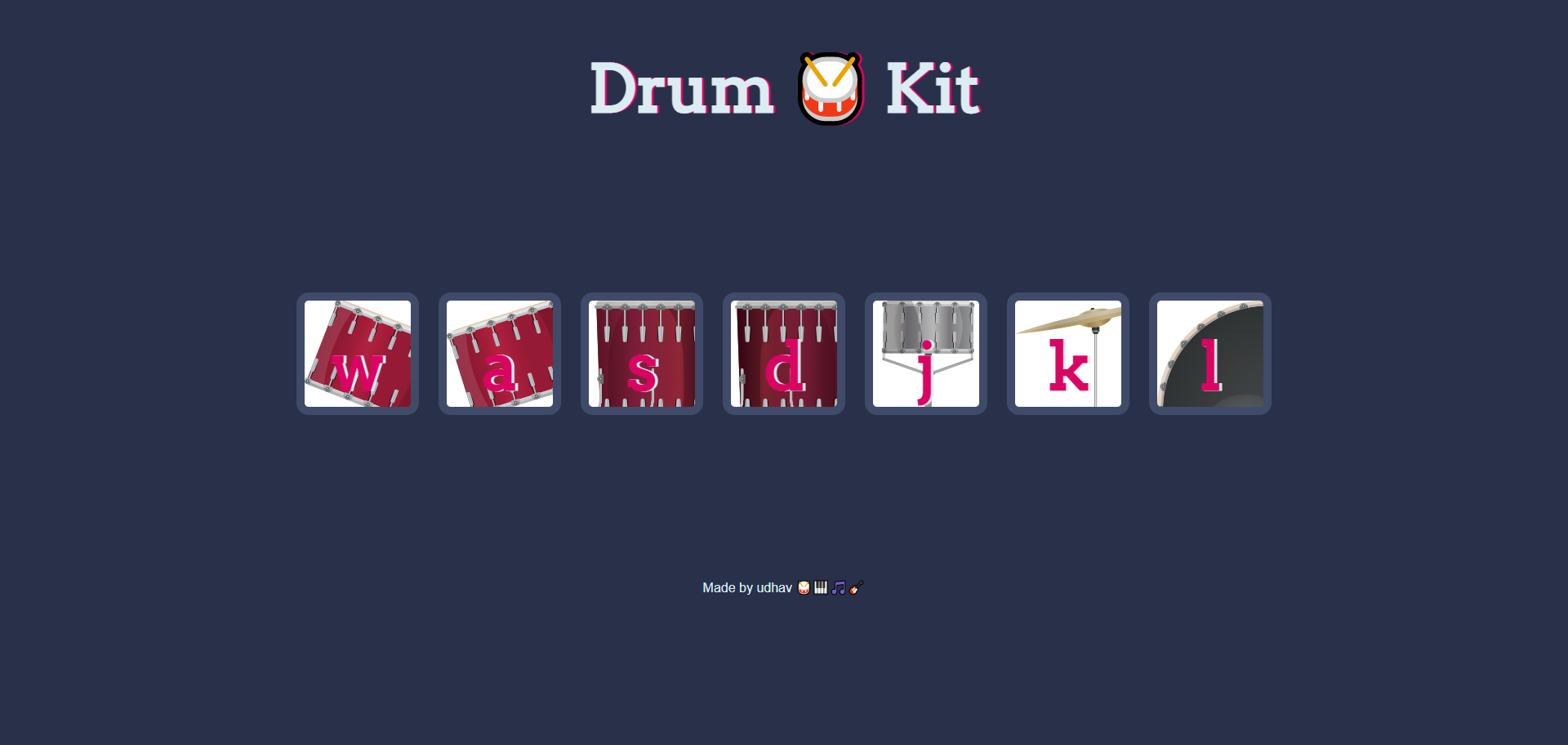 GitHub - udhavvvv-dev/Online-Drum-Kit: We can play drumkit online by mouse or by keyboard