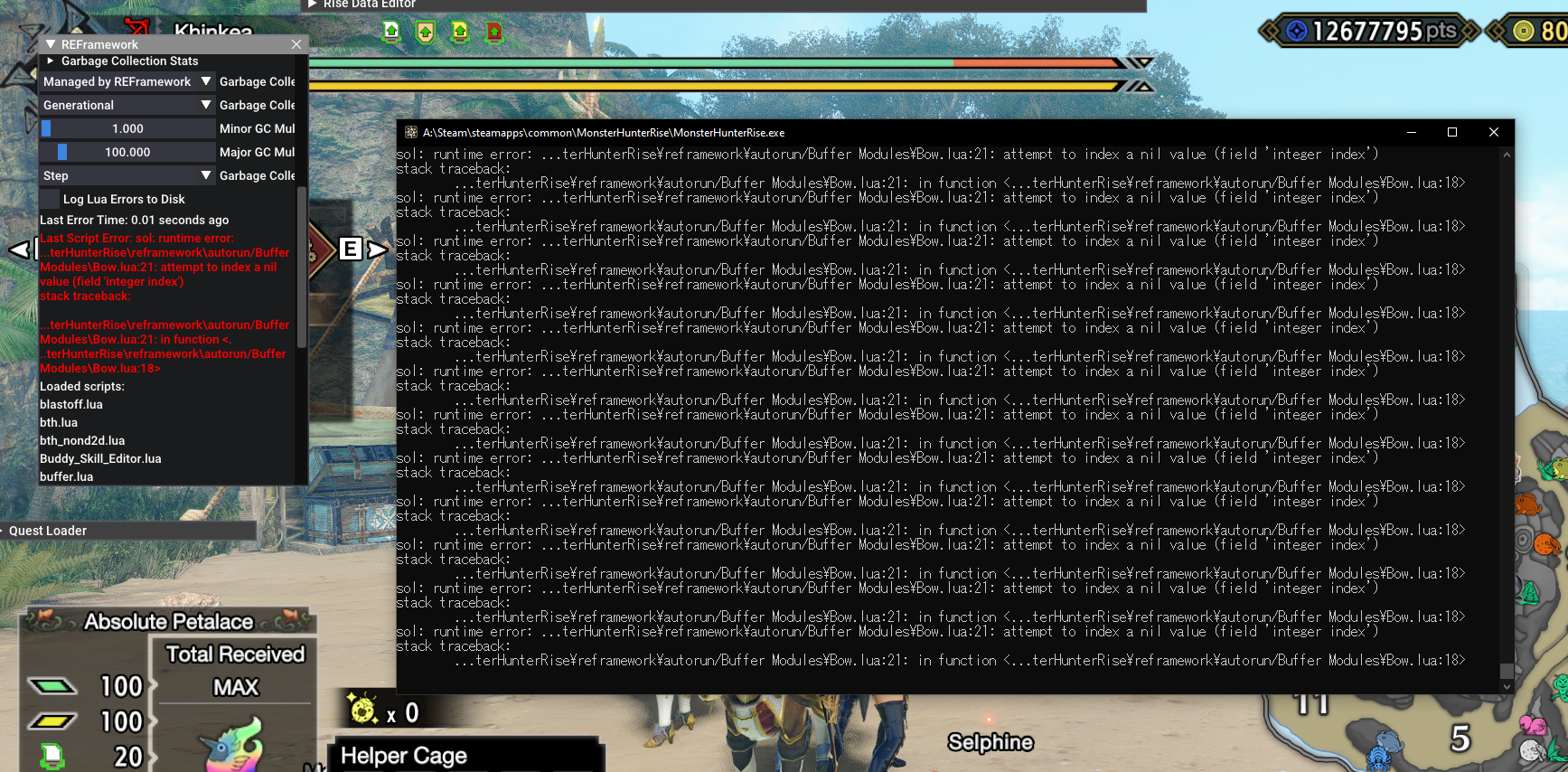 Buffer Bow options are bugged · Issue #39 · Bimmr/Monster-Hunter-Rise-Reframework-Scripts- · GitHub