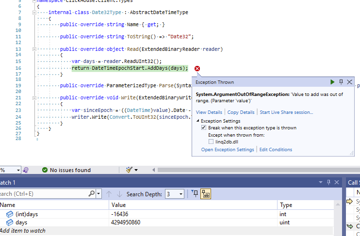 Date32 type not support missing · Issue #130 · DarkWanderer/ClickHouse ...