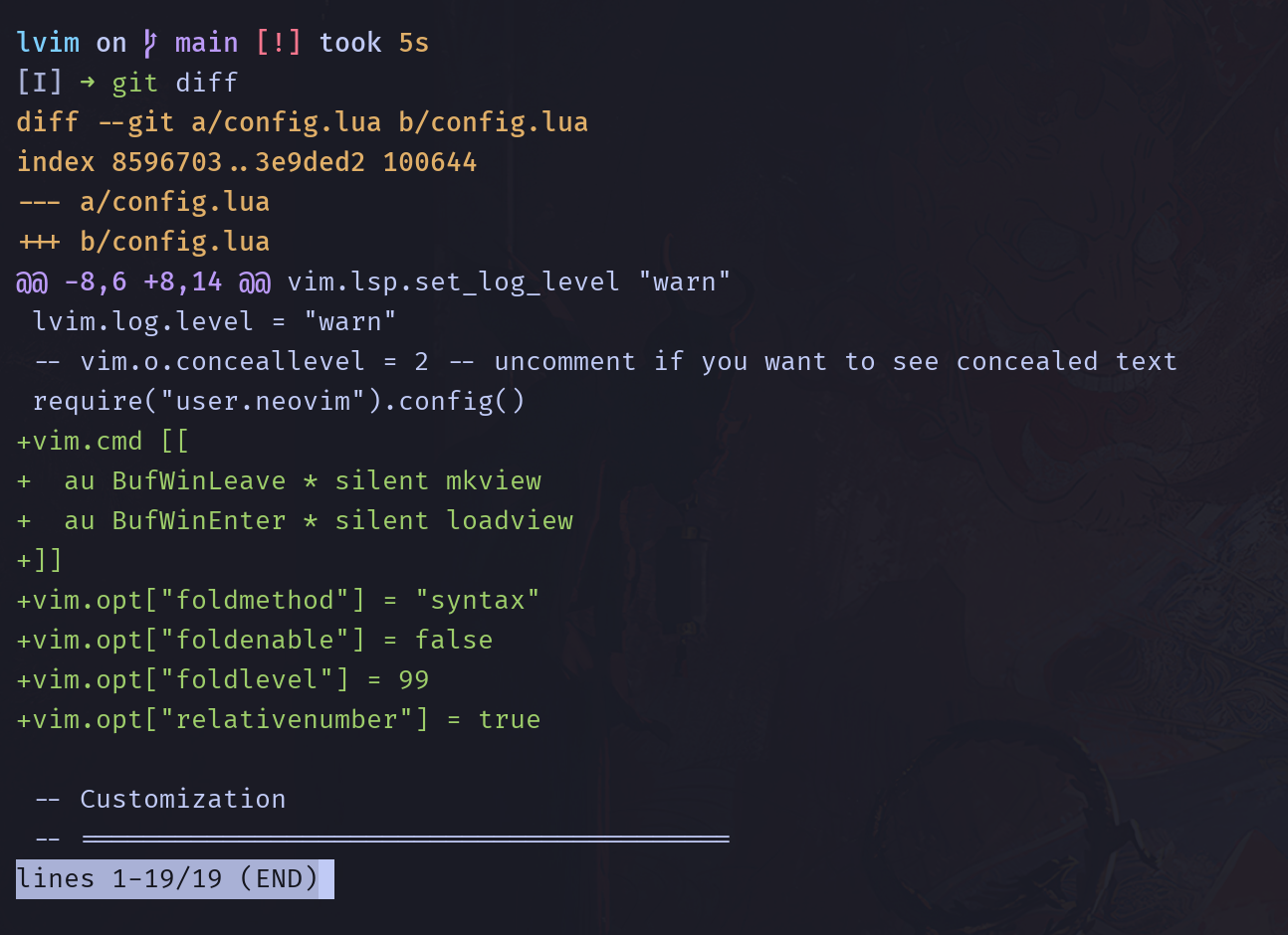 Can not keep the fold when open the file again · Issue #2562 · LunarVim/LunarVim · GitHub