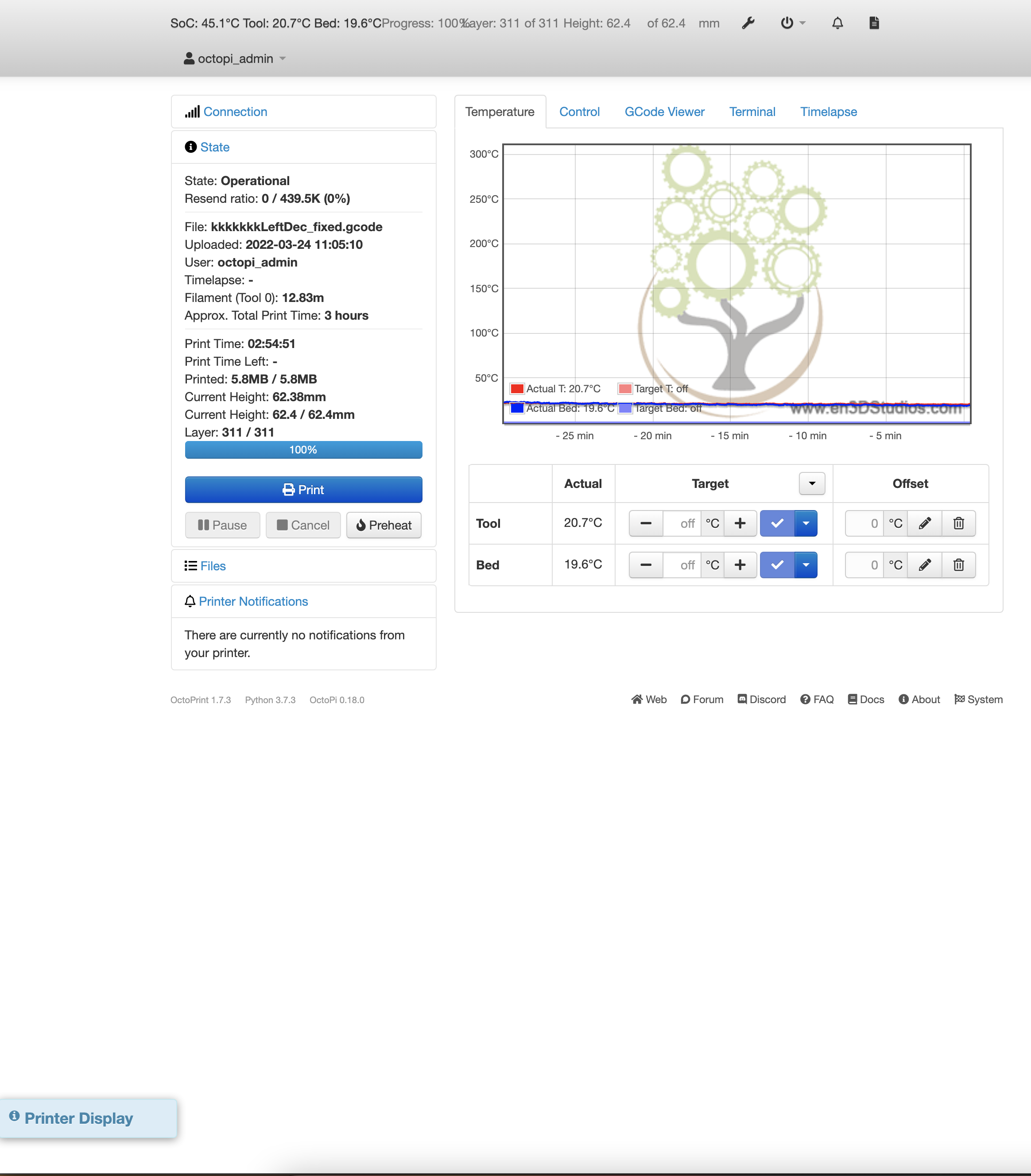 Can't uninstall (or disable via Companion Octoprint plugin) the ...