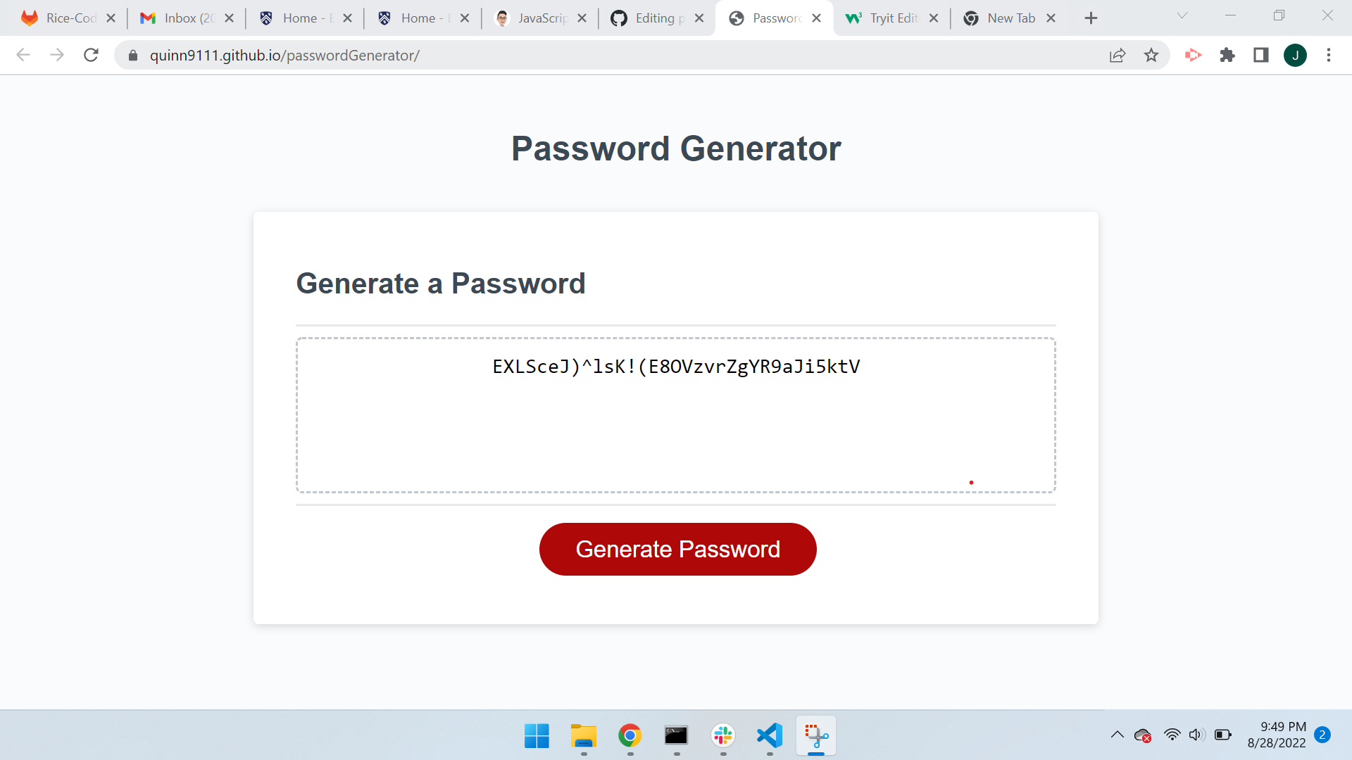GitHub - quinn9111/passwordGenerator