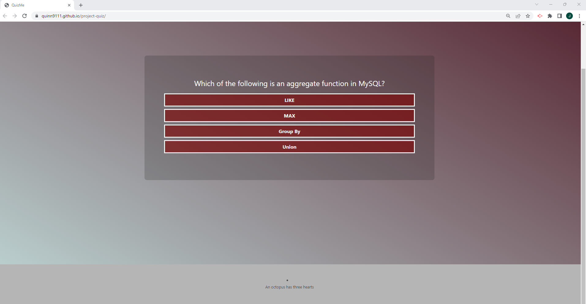 Github Quinn9111project Quiz