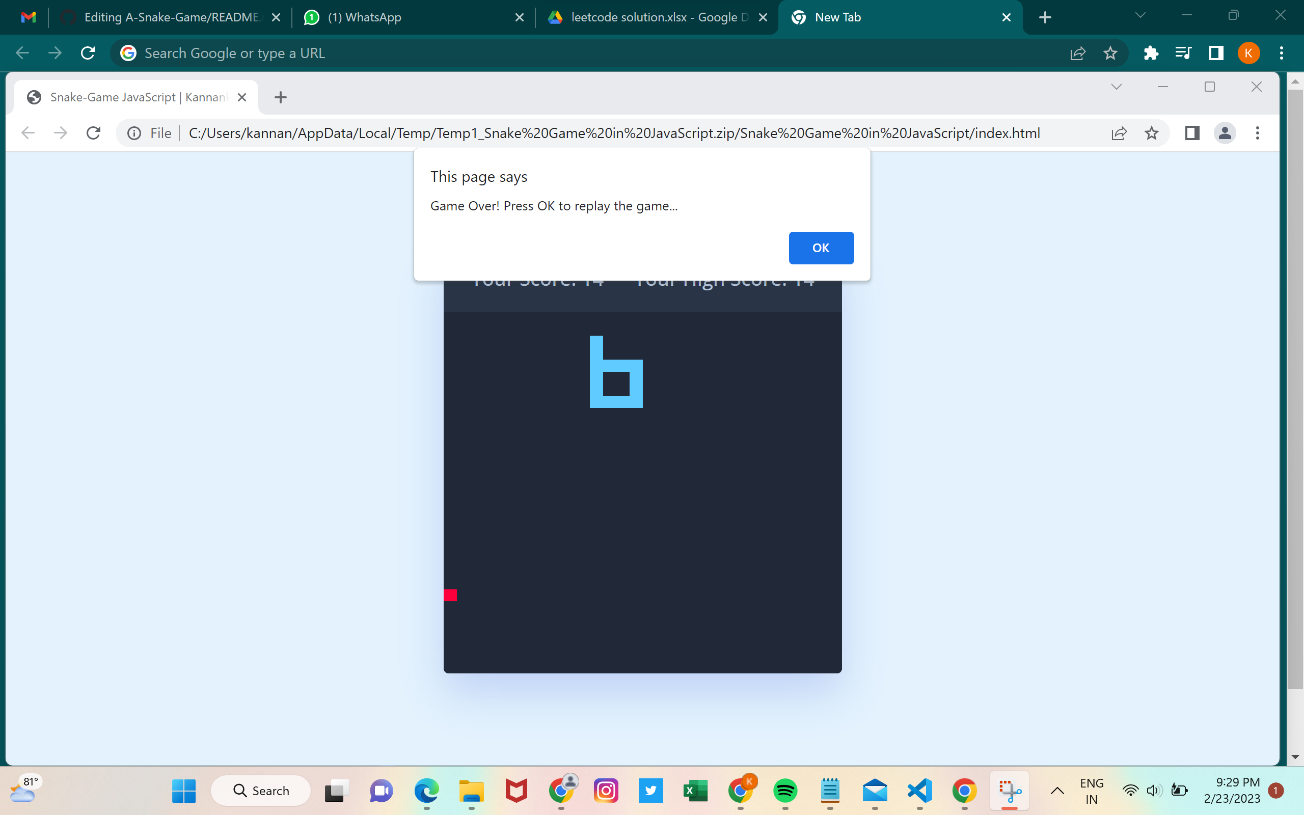 GitHub - kannankumar22/A-Snake-Game