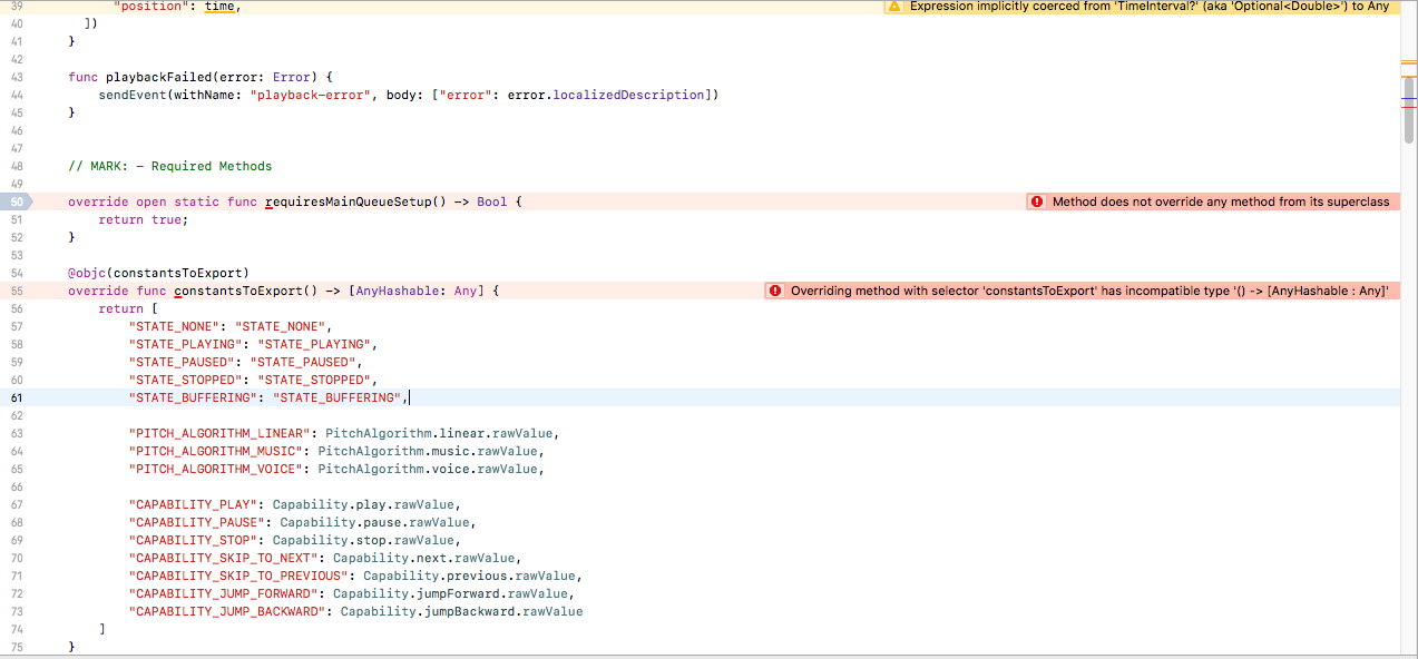 Incompatable type '()-> [AnyHashable: Any]' · Issue #199 · doublesymmetry/react-native-track ...