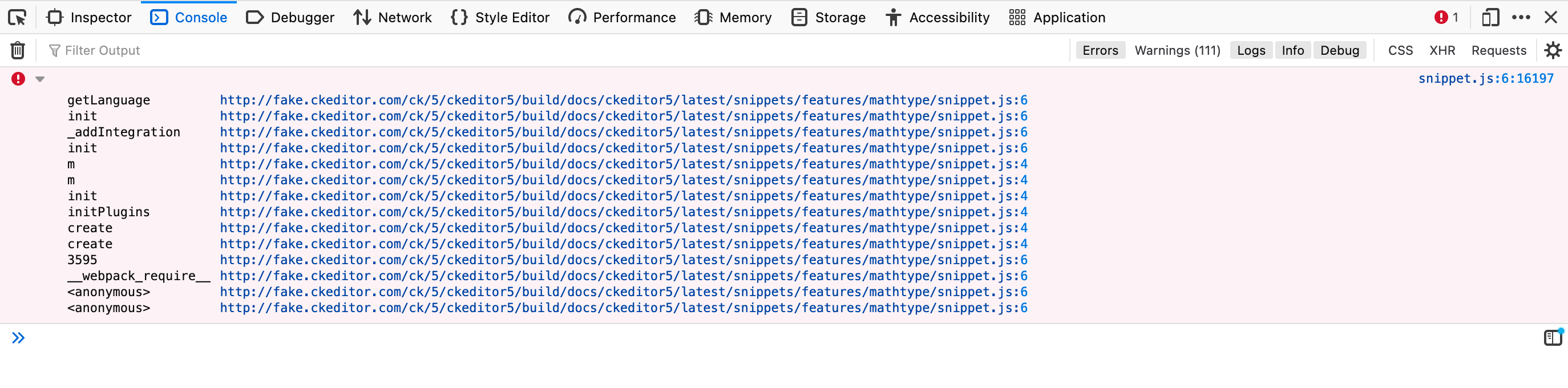 [FF] Error thrown in the mathtype guide (example) · Issue #11140 · ckeditor/ckeditor5 · GitHub
