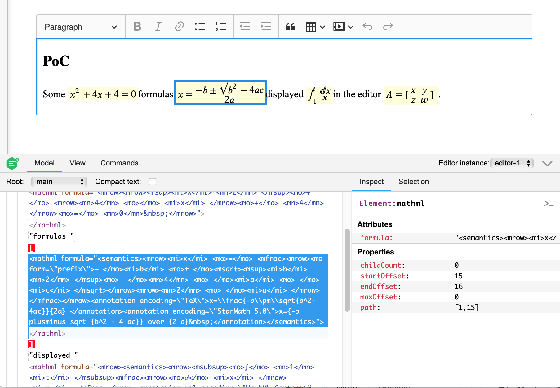 Create a MathML upcast/downcast pipelines PoC · Issue #5858 · ckeditor/ckeditor5 · GitHub