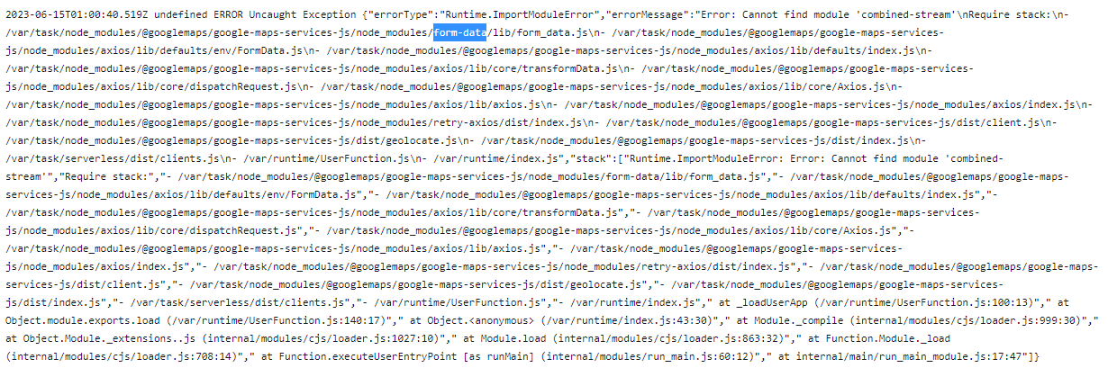 Error: Cannot find module 'combined-stream · Issue #994 · googlemaps/google-maps-services-js ...