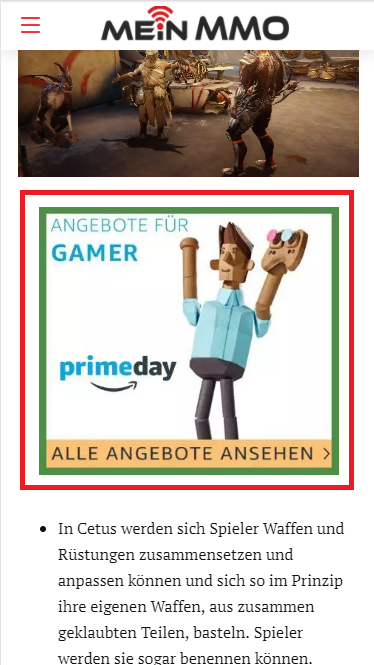 mein-mmo.de (Google AMP) - Ads - Ad leftover - Social widget · Issue ...