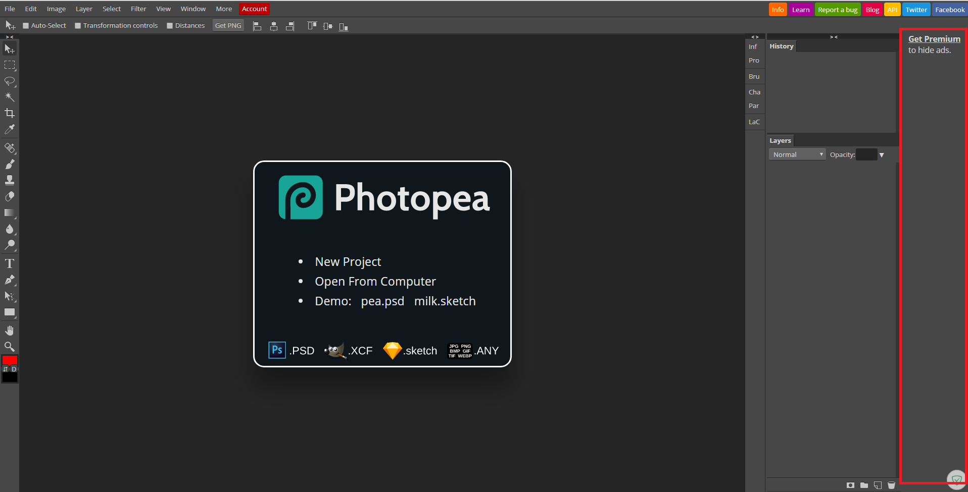 photopea.com - Ad leftover · Issue #6660 · AdguardTeam/AdguardFilters ...