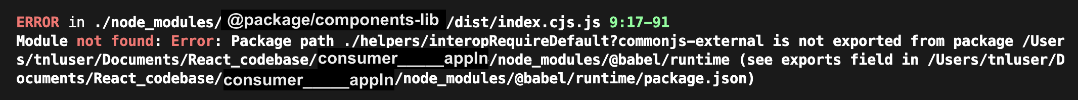 Facing Module not found issue with Recharts: Error: Package path ./helpers/interopRequireDefault ...