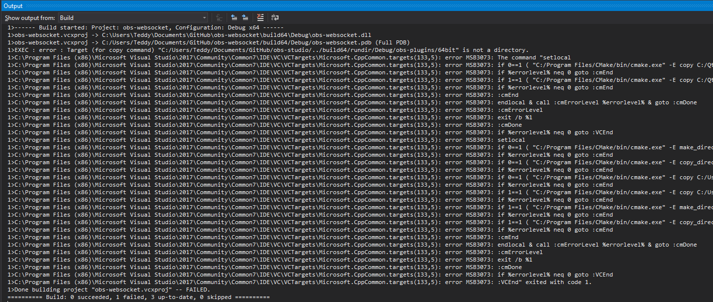 Windows 64 Compilebuild Errors · Issue 140 · Obsprojectobs Websocket · Github