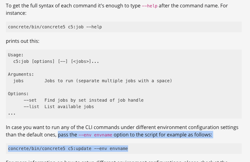 --env command option is ignored on v9 · Issue #11423 · concretecms/concretecms · GitHub